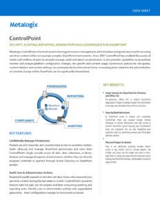 Metalogix ControlPoint Data Sheet - Gig Werks
