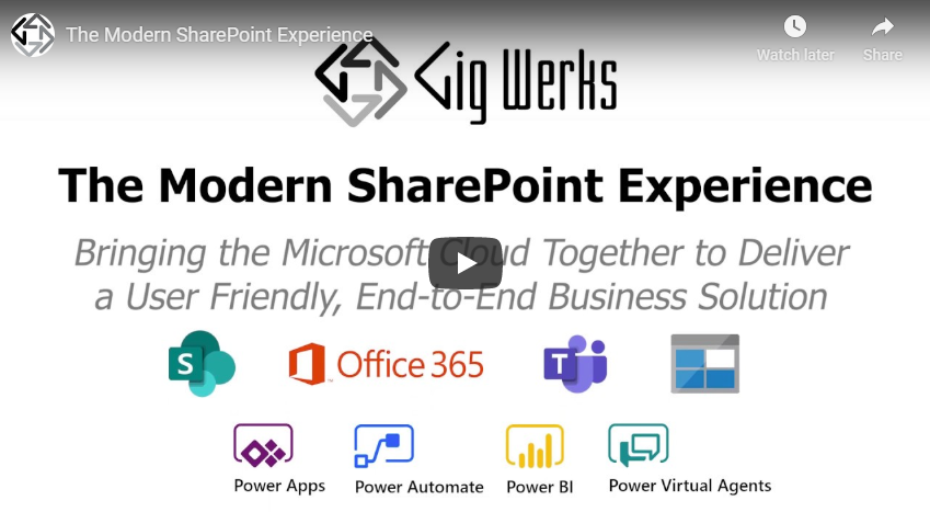 Modern SharePoint Experience - Gig Werks